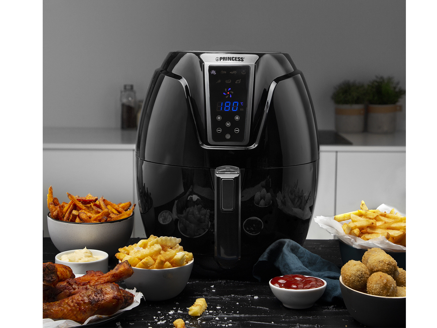 Friggitrice a ricircolo d'aria, stampo da forno padella per pizza per friggitrice ad aria calda digitale senza grassi