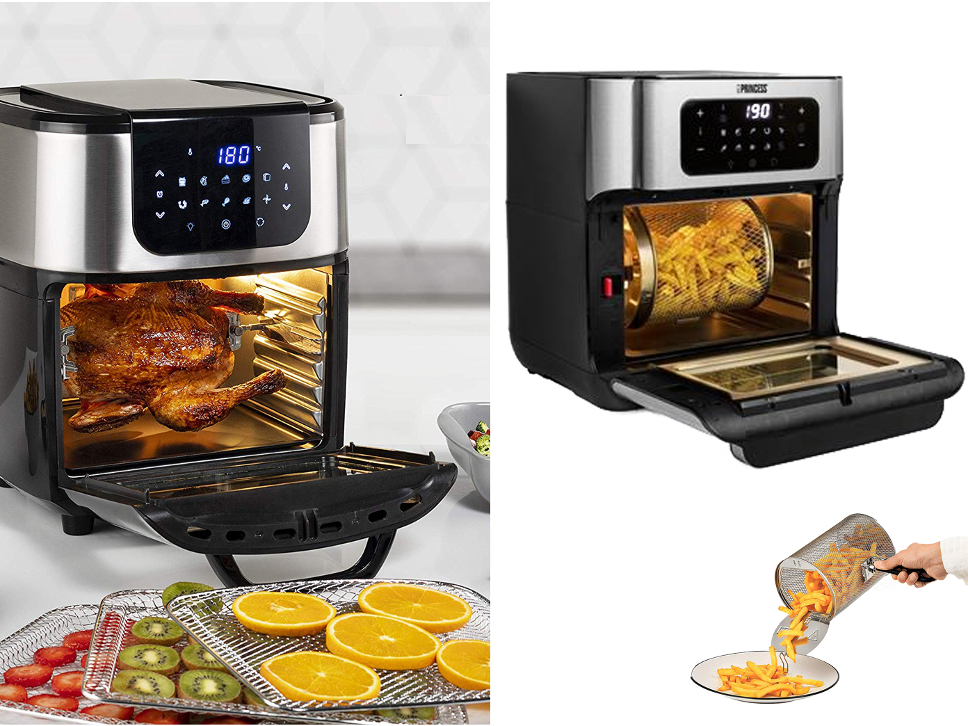 Friggitrice ad aria calda digitale multiforno patatine fritte senza grassi e olio, forno per tostare