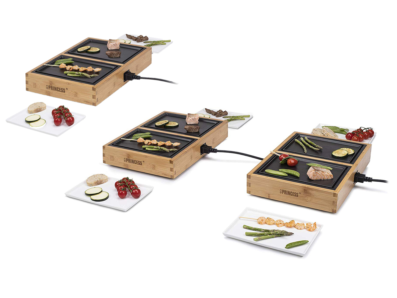 Griglia elettrica da tavolo con piani intercambiabili TEPPANYAKI per la casa senza grassi grigliare