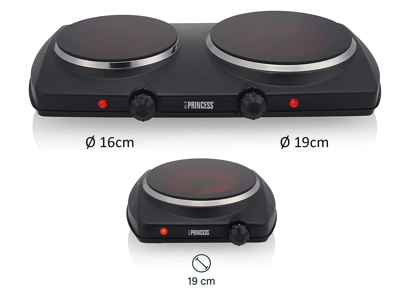 Piani cottura mobili, piani cottura portatili singoli e doppi 1/2 con spina