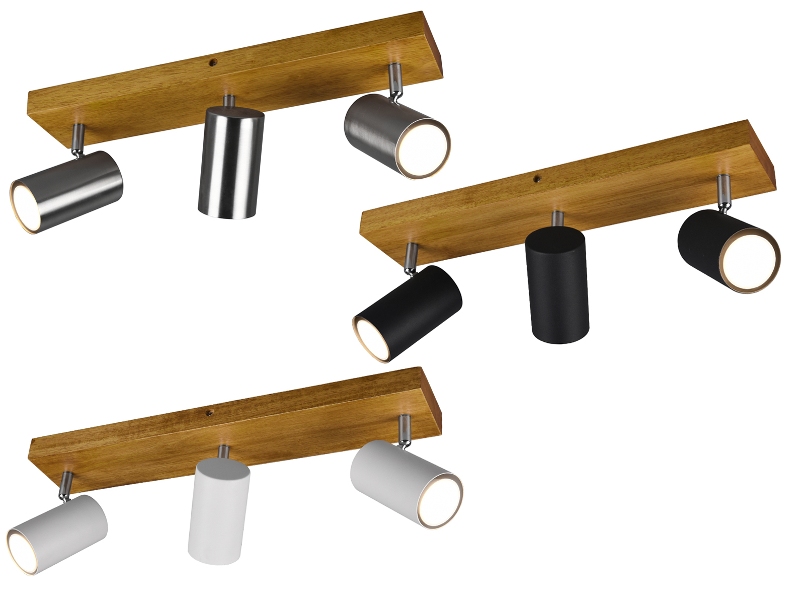 Indoor point spotlight ceiling spotlight multi-flame metal & wood wall ...