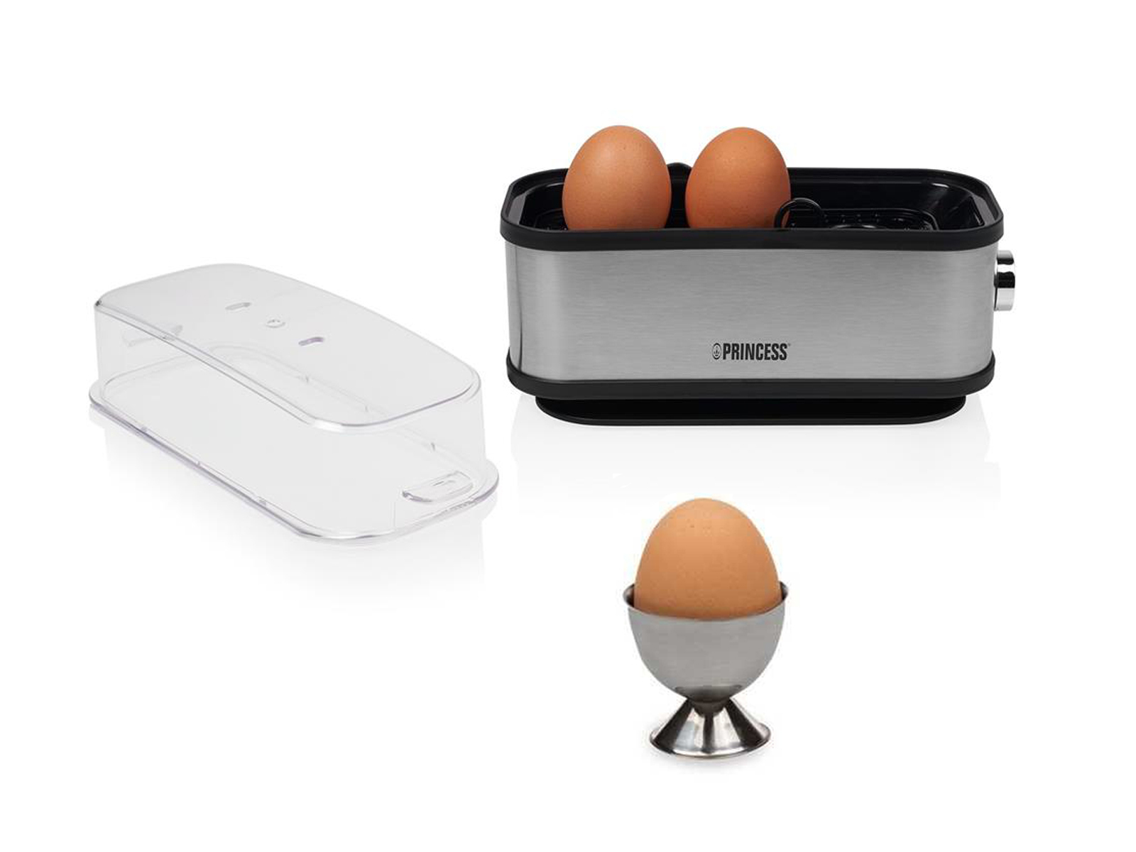 Bollitore per uova in acciaio inox per uova 1,2,3,4,5,6 - fornello per uova misurino con piccone per uova